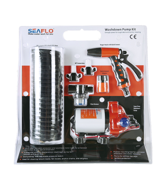 Seaflo Pump - 33 Series Washdown Pump Kit With Coiled Hose