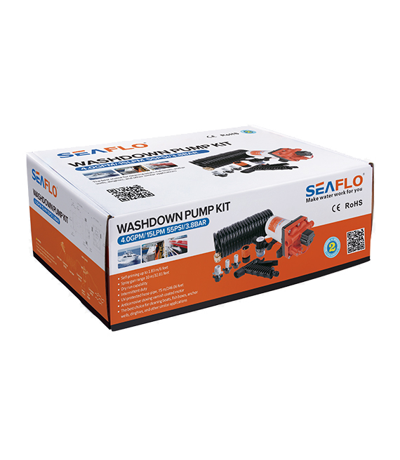 Seaflo Pump - 42 Series Washdown Pump Kit With 7.5m Coiled Hose